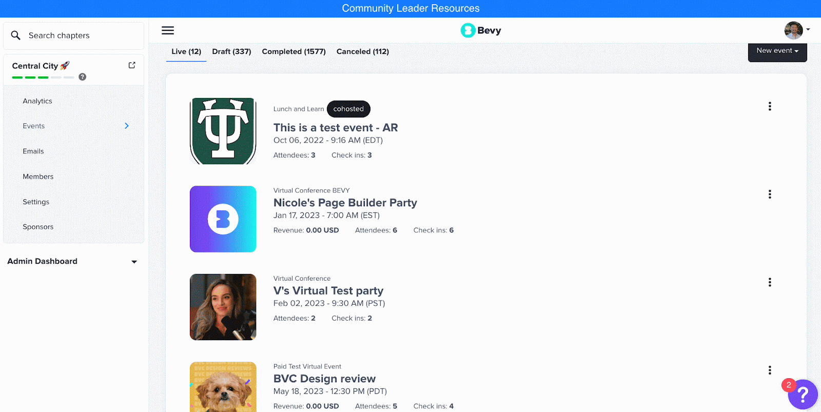 Chapter Settings: Page Widgets - A Guide for Organizers – Bevy Help Center