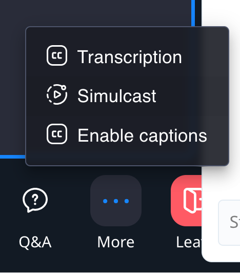 Transcriptions and Close Caption in Bevy Virtual Meetup – Bevy Help Center