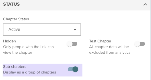 Enable subchapters – Bevy Help Center